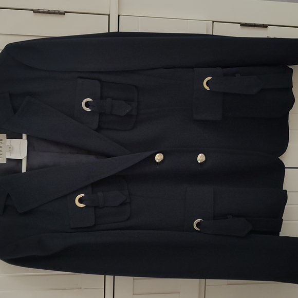 Louis Feraud | Jackets & Coats | Feraud Navy Blue Suit Jacket With Gold ...